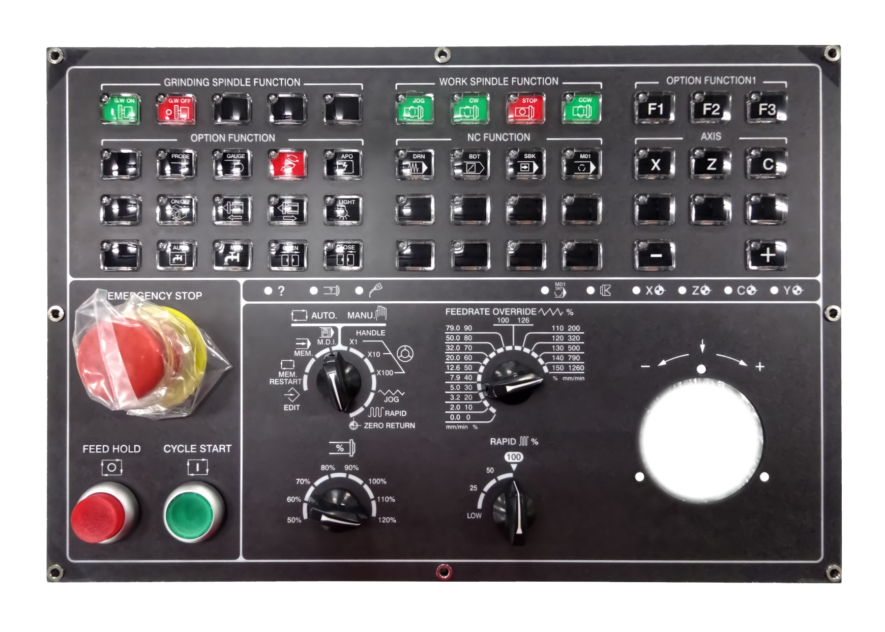 Panel de torno de operador de botón de acrílico MITSUBHSHI